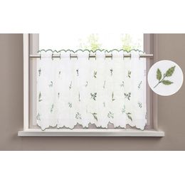 Scheibengardine OTTO HOME, B:120cm H:30cm, gr&uuml;n, Voile, Polyester, Gardinen, "Alphonse", Bestickt, floral, gemustert, sch&ouml;ne Haptik