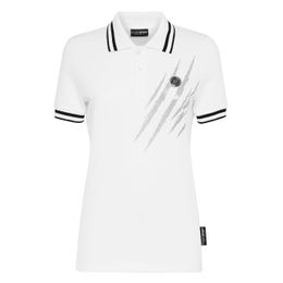 Plein Sport Damen Poloshirt "Scratch", wei&szlig;, Gr. XS, Obermaterial: 100% Baumwolle, Shirts