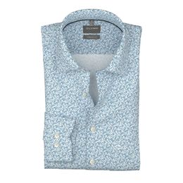 OLYMP Herren Langarmhemd "Luxor"bleu, Gr. 40, Web, Obermaterial: 100% Baumwolle, Hemden, comfort fit, Businesshemd, New-Kentkragen