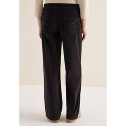 Cecil Damen Cordhose, schwarz, Gr. 36, unifarben, Web, 98% Baumwolle, 2% Elasthan, Hosen, High Waist