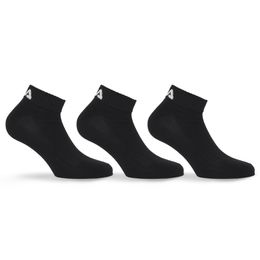 Fila Damen Kurzsocken "UNISEX INVISIBLE PLAIN SOCKS", Gr. 35, schwarz, Baumwolle, Elasthan, Polyester, bedruckt, unifarben, Socken, mit Logostickerei