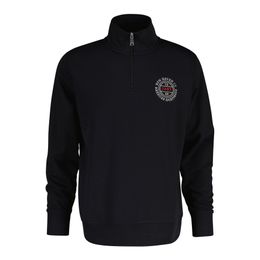 Sweatshirt Gant "GRAPHIC HALFZIP", Herren, Gr. 4XL, schwarz, Sweatware, Obermaterial: 80% Baumwolle, 20% Polyester, unifarben, regular fit taillenbedeckt, Rundhals, eingesetzt gerader Abschluss, Sweatshirts Sweatshirt, Regular fit mit Troyer-Kragen