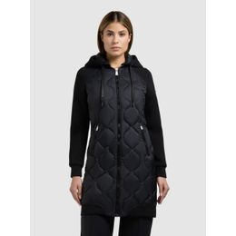Steppmantel Khujo "NORA", Damen, Gr. S, schwarz, Web, 100% Nylon, unifarben, regular fit h&uuml;ftlang, Raglan&auml;rmel Rippb&uuml;ndchen, M&auml;ntel Steppmantel