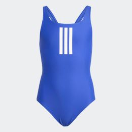 Badeanzug adidas Performance "3-STREIFEN KIDS", M&auml;dchen, Gr. 104, N-Gr, blau (semi lucid blau, wei&szlig;), Obermaterial: 78% Polyamid, 22% Elasthan, Badeanz&uuml;ge Badeanzug