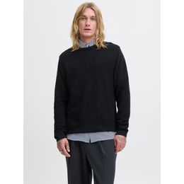 Jack & Jones JACK & JONES Herren Rundhalspullover "JJOTTO KNIT CREW NECK AW25", schwarz, Gr. XS, unifarben, Strick, Obermaterial: 100% Baumwolle, Pullover