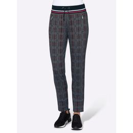 Inspirationen Damen Jogger Pants, rot, Gr. 20, gemustert, kariert, mehrfarbig, 85% Polyester, 12% Viskose, 3% Elasthan, Hosen