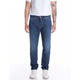 Replay Herren Straight-Jeans "GROVER", blau, Gr. 32, Denim/Jeans, Obermaterial: 99% Baumwolle, 1% Elasthan, Jeans, in vielen verschiedenen