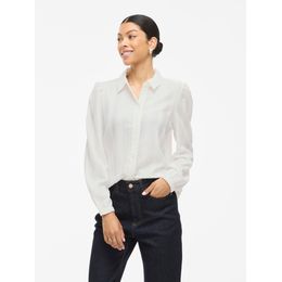 Vila Damen Langarmbluse "VIZANIA L/S SHIRT - NOOS"cloud dancer, Gr. XXL, unifarben, Web, Obermaterial: 98% Polyester, 2% Elasthan, Blusen