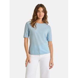 LIEBLINGSST&Uuml;CK LIEBLINGSST&Uuml;CK Damen Rundhalsshirt "CandiceEP", blau, Gr. XXXL, clean, unifarben, Jersey, Obermaterial: 95% Baumwolle, 5% Elasthan, Shirts, mit