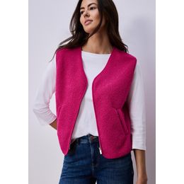 Fellweste Street One, Damen, Gr. 46, magenta dream, Stoff, 100% Polyester, unifarben, normal normal, V-Ausschnitt, Westen, mit V-Ausschnitt
