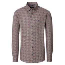Langarmhemd Casamoda "Casamoda Freizeithemd Print", Herren, Gr. XXL, Normalgr&ouml;&szlig;en, bunt (orange), 100% Baumwolle, bedruckt, l&auml;ssig geschnitten, Hemden