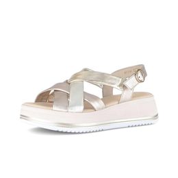 Plateausandaletten Gabor "Plateau Sandale", Damen, Gr. 37, gold, Schuhe