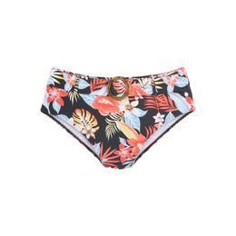 s.Oliver Damen Highwaist-Bikini-Hose "Marika", bunt, Gr. 36, bedruckt, floral, Microfaser, Polyamid, Badehosen, mit abnehmbarem G&uuml;rtel