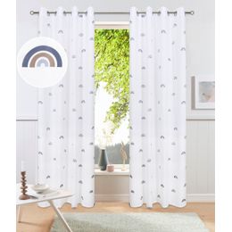 Gardine OTTO HOME "Elyna" Gr. 3, grau (taupe), B:135cm H:225cm, Polyester, Gardinen, Gardine, Pflegeleicht, Zartes Regenbogen- Design