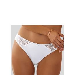 Lascana Damen Tanga "Luciana", Gr. 32, beige, Obermaterial: 86% Polyamid, 14% Elasthan, Unterhosen, aus zarter Spitze