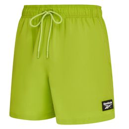 Badeshorts Reebok "Ace", Herren, Gr. M, N-Gr, retro lime, Microfaser, Obermaterial: 100% Polyester, Badehosen Badeshorts, mit kleinen Seitenschlitzen, Eingriff-Taschen seitlich