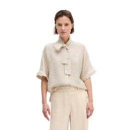 Marc O'Polo MARC O'POLO Damen Kurzarmbluse "aus Viskose-Mix", beige, Gr. 46, unifarben, Obermaterial: 83% Viskose, 17% Polyamid, Blusen