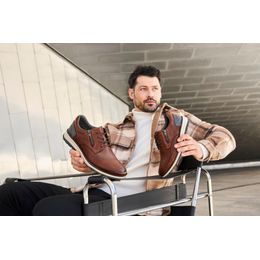 Rieker Herren Schn&uuml;rschuh, Gr. 41, braun, Glattleder, unifarben mit Farbeinsatz, Schuhe, Festtagsschuh, Halbschuh, Business-Schn&uuml;rer mit weicher