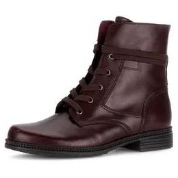 Schn&uuml;rstiefelette Gabor, Damen, Gr. 37, bordeaux, Kalbsleder, unifarben, Schuhe Schn&uuml;rstiefelette, Schn&uuml;rboots, Businessschuh mit Blockabsatz