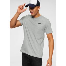 Nike Sportswear Herren T-Shirt "M NSW CLUB TEE", grau, Gr. L, Jersey, Obermaterial: 100% Baumwolle, Shirts, mit Logostickerei auf der Brust, aus