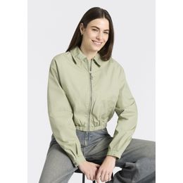 Kurzjacke HUGO BLUE "Autene", Damen, Gr. 38, light, pastel gr&uuml;n 337, Web, Obermaterial: 100% Baumwolle, unifarben, taillenbedeckt, 1-Knopf-Manschette mit Schlitz, Jacken Kurzjacke, Paper-Touch