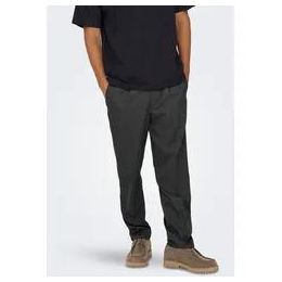 Only & Sons Chinohose ONLY & SONS "ONSMIRO TAILORED TAPERED 0346 PANT FRML", Herren, Gr. S, N-Gr, grau (dunkelgrau melange), Web, Obermaterial: 63% Polyester, 33% Viskose, 4% Elasthan, unifarben, regular fit lang, Hosen Chinohose