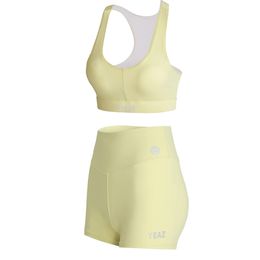 YEAZ Damen Sportanzug "Set CELEB", gelb, Gr. M, Obermaterial: 75% Nylon NY. 25% Elasthan EL., Sportanz&uuml;ge