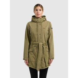 Anorak Khujo "PREA", Herren, Gr. L, turtle gr&uuml;n, Web, 75% Baumwolle, 25% Nylon, unifarben, regular fit h&uuml;ftlang, eingesetzt mit Druckknopf, Jacken