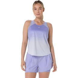 asics Damen Lauftop "ROAD FADE TANK"blaubell, Gr. L, Obermaterial: 100% Polyester, Tops