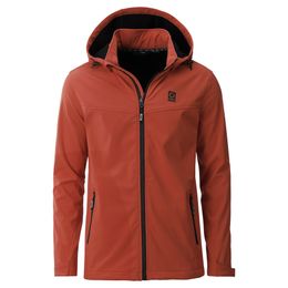 Softshelljacke LPO "Softshelljacke Melvin", Herren, Gr. S, 584, molton lavamolton lava, 92% Polyester, 8% Elasthan, regular fit, Jacken Softshelljacke, abnehmbare, verstellbare Kapuze