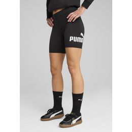 Leggings Puma "ESS NO. 1 LOGO 7'' SHORT LEGGINGS", Damen, Gr. L, N-Gr, schwarz (Puma schwarz), Jersey, Obermaterial: 95% Baumwolle, 5% Elasthan, bedruckt, schmal kniefrei, Hosen Leggings, schmale Passform, elastischer Bund, pflegeleicht
