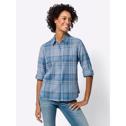 Classic Basics Damen Karobluse, bunt, Gr. 54, gemustert, mehrfarbig, 100% Baumwolle, Blusen