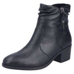 Rieker Damen Stiefelette, Gr. 38, schwarz, Lederimitat, unifarben, Schuhe, Boots, Klassik-Stiefelette, Blockabsatz, mit slouchy Schaft