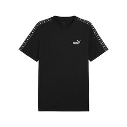 Puma Herren T-Shirt "ESS TAPE TEE", schwarz, Gr. S, unifarben, Jersey, Obermaterial: 100% Baumwolle, Shirts, sportlicher Stil, Kurzarm, aus Baumwolle