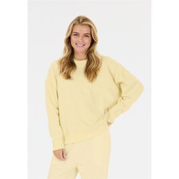 ENDURANCE ATHLECIA Sweatshirt ATHLECIA "Crecy", Damen, Gr. 40, hellgelb, 50% Baumwolle, 48% Polyester, 2% Elasthan, unifarben, normal, Rundhals, Sweatshirts Sweatshirt, aus super weichem Material