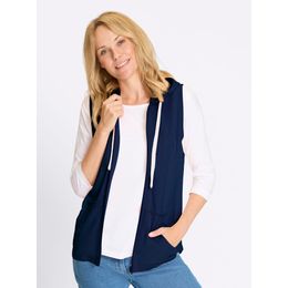 Classic Basics Damen Sweatweste, blau, Gr. 40, unifarben, 100% Baumwolle, Westen