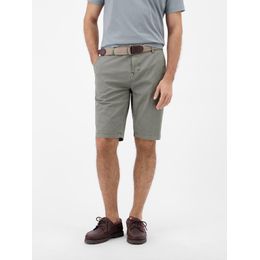 Chinoshorts Lerros "Bequeme Chino-Bermuda mit G&uuml;rtel und Minimalprint", Herren, Gr. 36, tinted grau, 98% Baumwolle, 2% Elasthan, Hosen Chinoshorts, Leichte Sommershorts aus 98% Baumwolle und 2% Elasthan, mit 4 Taschen