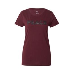 GAP T-Shirt Damen Gr&ouml;&szlig;e XS weinrot / schwarz / silber