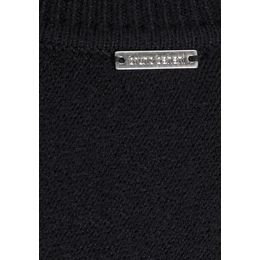 Bruno Banani Damen Strickkleid, schwarz, Gr. 40, clean, unifarben, Strick, Obermaterial: 50% Viskose, 28% Polyester, 22% Polyamid, Kleider, mit