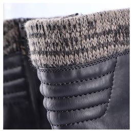 Rieker Damen Winterstiefel, Gr. 36, schwarz, Lederimitat, Textil, Schuhe, Winterboots, Blockabsatz, TEX-Membran, mit gestricktem Schaftrand