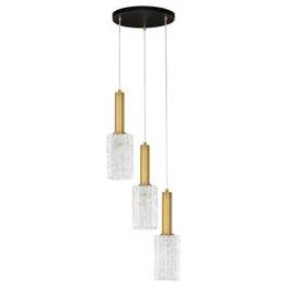 NOVA LUCE Pendelleuchte "CERTA", schwarz, gold, 3, &Oslash; 30cm H: 120cm, 1 Stk., Leuchten, Pendelleuchte