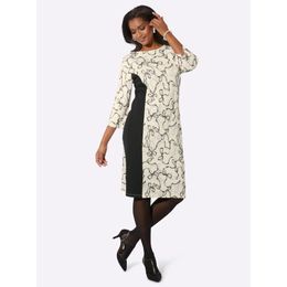 Lady Damen Etuikleid "Jersey-Kleid", beige, Gr. 52, gemustert, mehrfarbig, 70% Viskose, 27% Polyester, 3% Elasthan, Einsatz:5% Elasthan, 10%