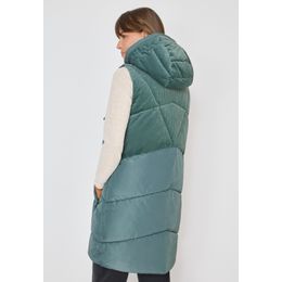 Cecil Damen Steppwesteice hill gr&uuml;n, Gr. XXL, unifarben, Web, Obermaterial: 100% Polyester. Obermaterial oberer Teil und Kapuze: 100% Baumwolle.