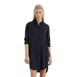 Marc O'Polo MARC O'POLO Damen Hemdblusenkleid "aus flie&szlig;endem Viskose-Stretch", blau, Gr. 36, unifarben, Obermaterial: 99% Viskose, 1% Elasthan, Kleider