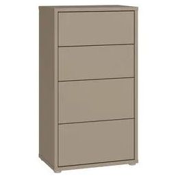 Kommode FORTE "Alice Springs, Kommode H&ouml;he 99,1 cm, 4 Schubk&auml;sten", taupe, B:54,8cm H:99,1cm T:34,9cm, Holzwerkstoff, Sideboards, Kommode, Schubk&auml;sten mit Vollauszug, Grifflos, Push to open
