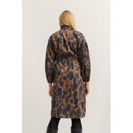 Bugatti Damen Blusenkleid "Leo-Muster", braun, Gr. 38, 100% Baumwolle, Kleider, mit Bindegurt und aus Baumwolle