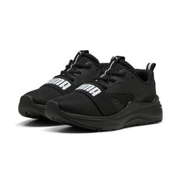 Sneaker Puma "SOFTRIDE WIRED 2 JR", Jungen, Gr. 37,5, schwarz-wei&szlig; (Puma schwarz, Puma wei&szlig;), Textil, Schuhe Sneaker, sportlicher Stil, atmungsaktives Obermaterial aus Air Mesh