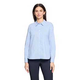 Betty Barclay Damen Hemdbluse "Damen mit Kragen", blau, Gr. 46, Obermaterial: 78% Baumwolle, 19% Polyamid, 3% Elasthan, Blusen