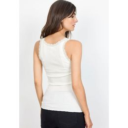 soyaconcept Damen Tanktop "SC-SARONA 1", wei&szlig;, Gr. L, unifarben, Jersey, Obermaterial: 55% Seide, 45% Baumwolle, Tops, mit Seide