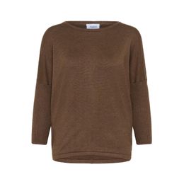 Saint Tropez Damen Rundhalspullover "A2561, MilaSZ R-Neck", braun, Gr. L, meliert, Strick, Obermaterial: 80% Viskose, 20% Polyacryl, Pullover,